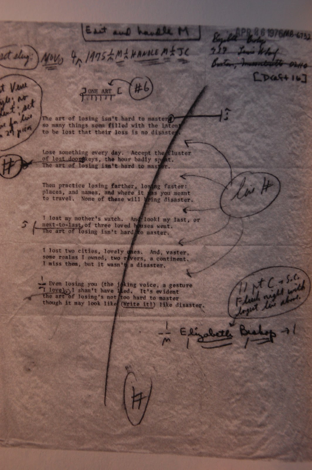 One Art, 17 Drafts – David J Bauman